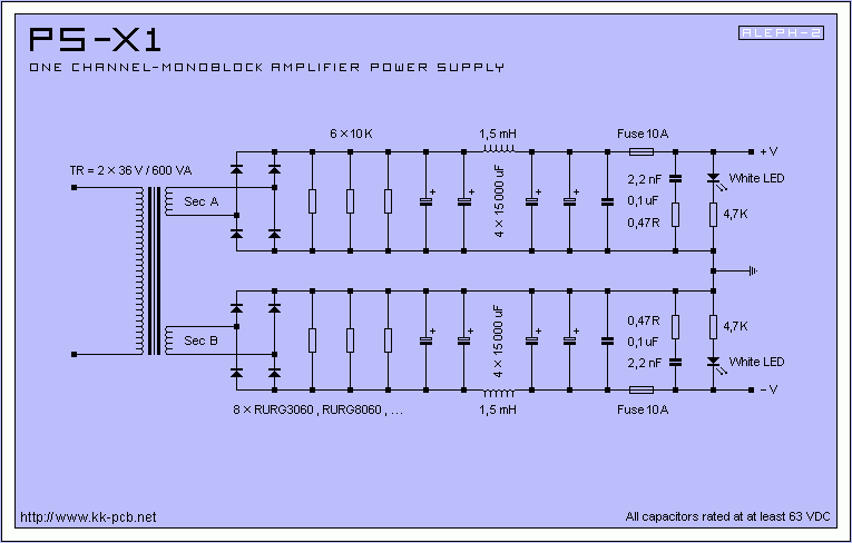 PASS LABS CLONE - Aleph-2 PS-X1 Amplifier Power Supply PCB