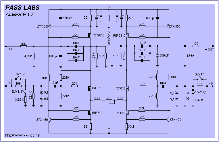 PASS LABS CLONE - ALEPH P 1.7 DIY Preamplifier PCB layout