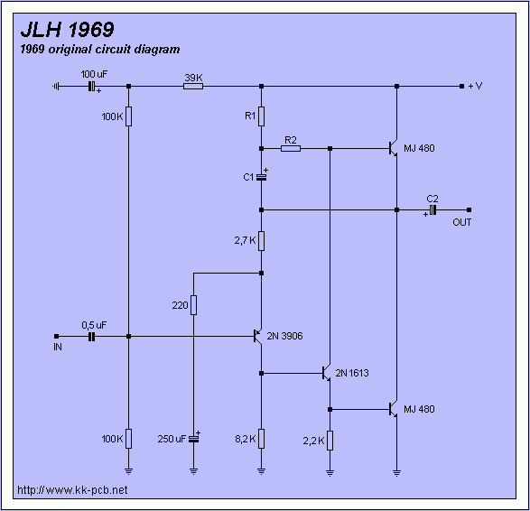 KK-PCB DESIGN - JLH 1969 Amplifier PCB